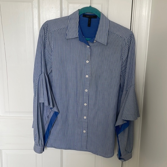 BCBGMaxAzria | Tops | Bcbg Maxazria Button Down With Cut Out Flutter ...
